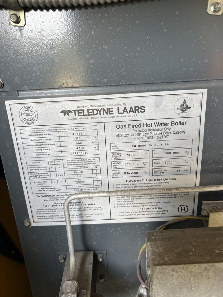 TELEDYNE LAARS Gas Fired Hot Water Boiler Mighty Therm | eBay