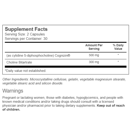 Vitacost Synergy Neurocholine With Cognizin Citicoline 60 caps 8/2026 ...