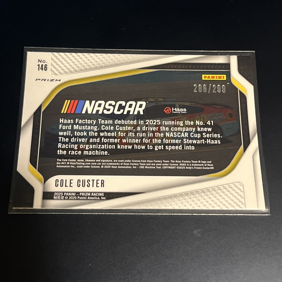 2025 Panini Prizm Racing Cole Custer SILVER PULSAR PRIZM SP - #'d 286/ ...