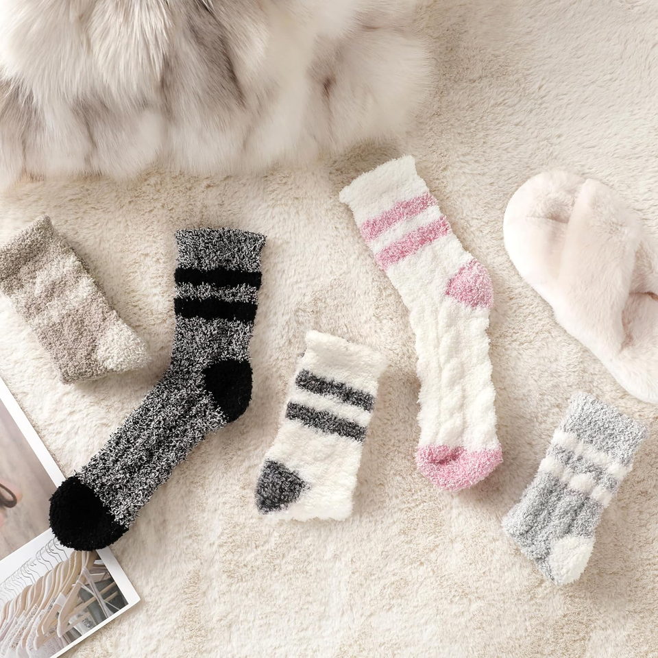 Fuzzy Socks- Super Cozy Fleece Fluffy Sock for Winter Weather, Warm ...