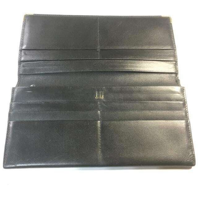 Authentic Dunhill bi-fold leather wallet black - Gem
