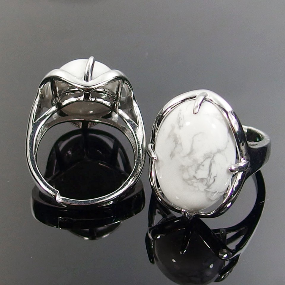 silver plated adjustable rings set with assorted natural gemstone beads ...