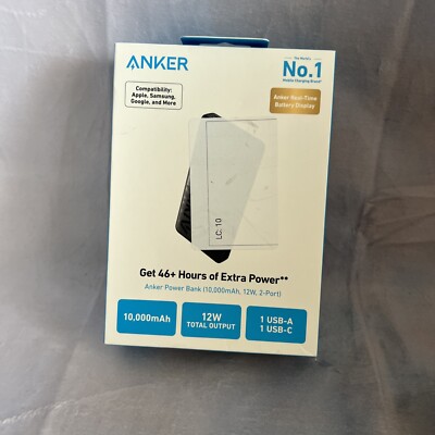 Anker Power Bank (10000mAh, 12W, 2-Port) A1237 Black SEALED! NEW! | eBay