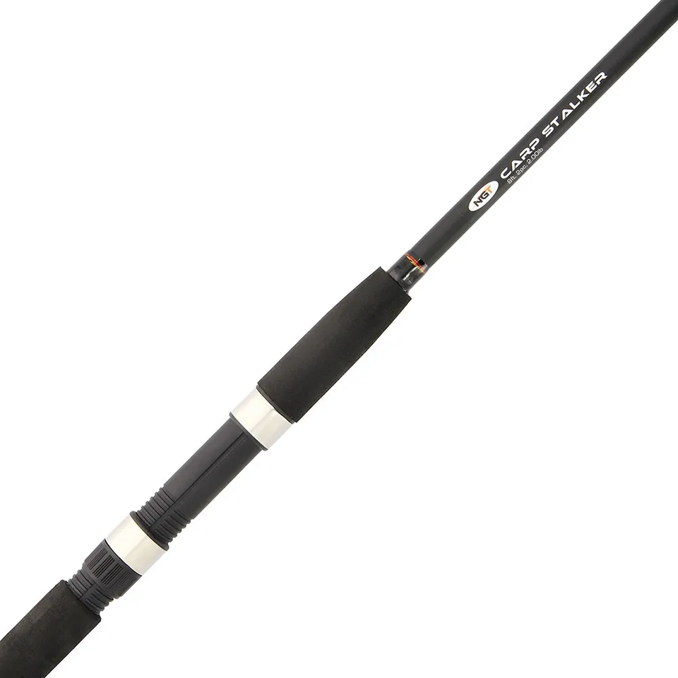 NGT Carp Fishing 8ft Stalker Rod 2pc Black Stalking Rod Margin 2lb Test ...