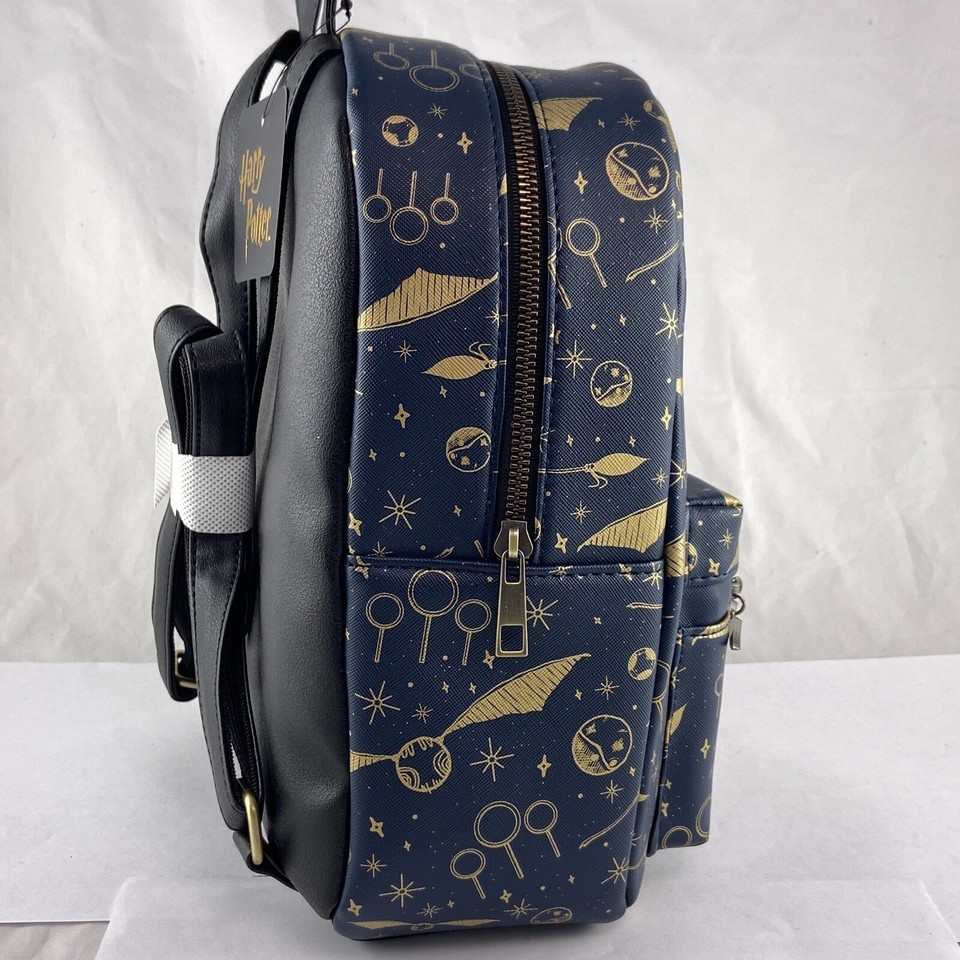 Loungefly Harry Potter Mini Backpack Bag Navy Quidditch Golden Snitch ...