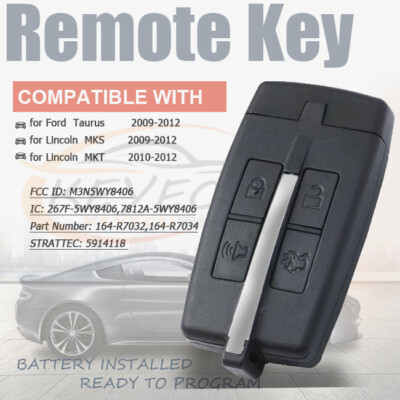 for 2009 2010 11 2012 Ford Taurus Lincoln MKS MKT Remote Car Key Fob ...