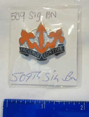 509th Signal Battalion unit crest DUI insignia clutchback pin US Army ...