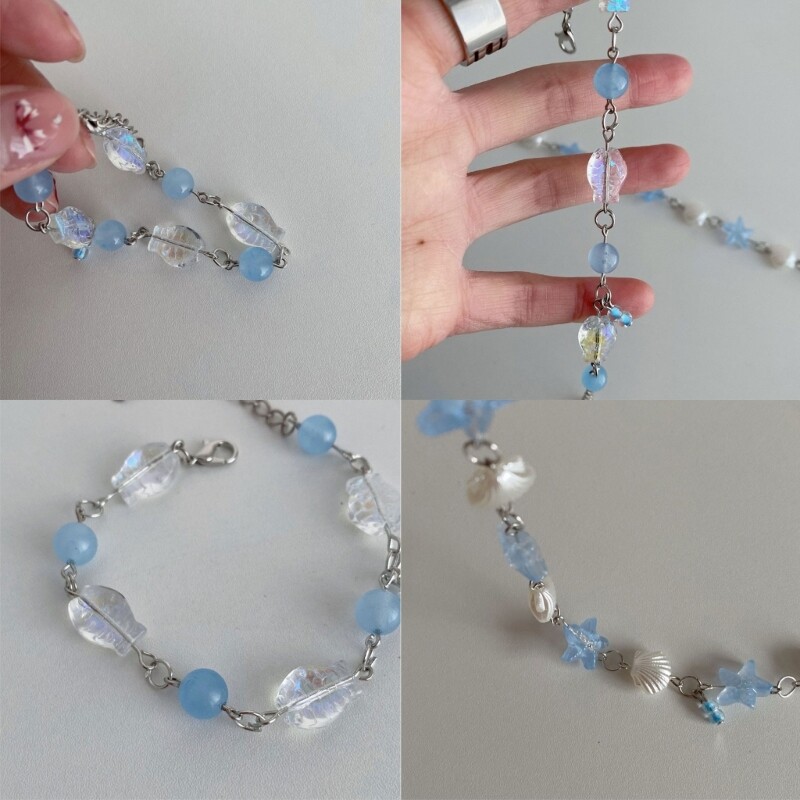 Handmade Chain Bracelet with Ocean inspired Pendant Stylish Wrist Chain ...