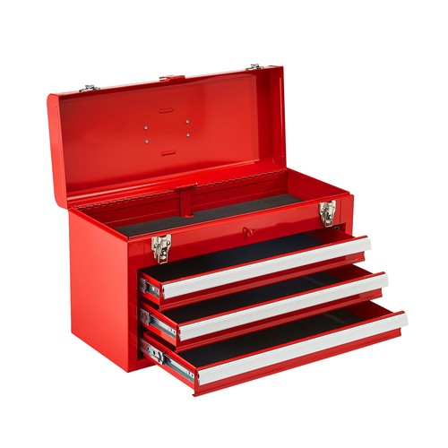Uimoso 20.5-Inch Metal Tool Box with 3-Drawer Organizer, Portable and ...