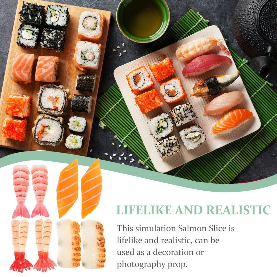 8 Pcs Artificial Japanese Prop Food Fake Realistic Sashimi Model | eBay ...
