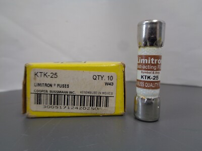 New Lot Bussmann Limitron KTK-25 Amp Fuses Class CC 600 Volts NIB | eBay