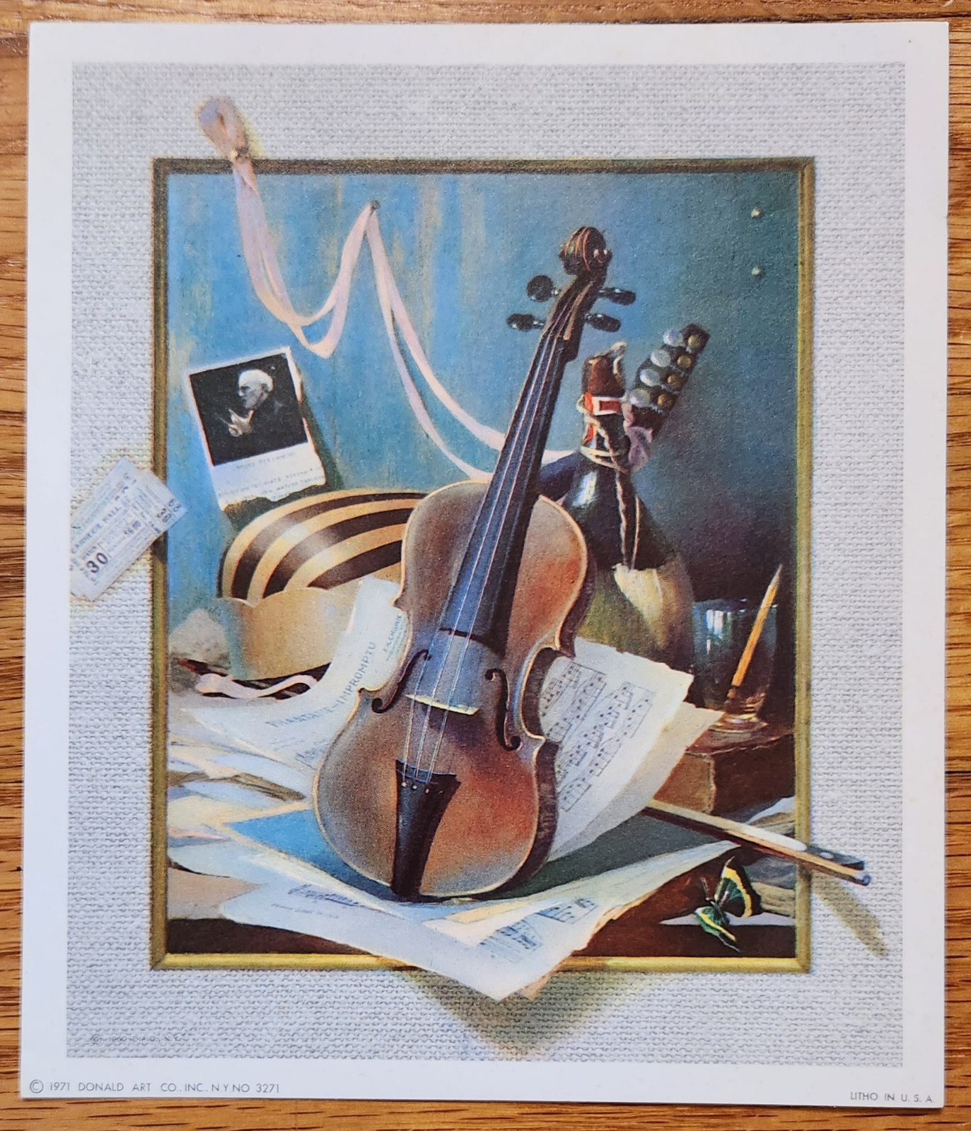 1971 Violin & Music Theme 5.5x6.5 inch Print Donald Art Co #3271 | eBay
