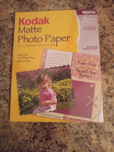 Kodak Matte Photo Paper Scrapbook Photography Crafts 25 Sheets 8.5"x11 ...