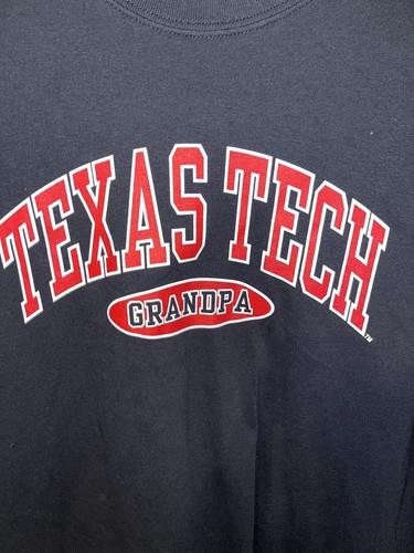 Texas Tech Red Raiders GRANDPA Cotton Gildan T-Shirt - Black Iron On ...