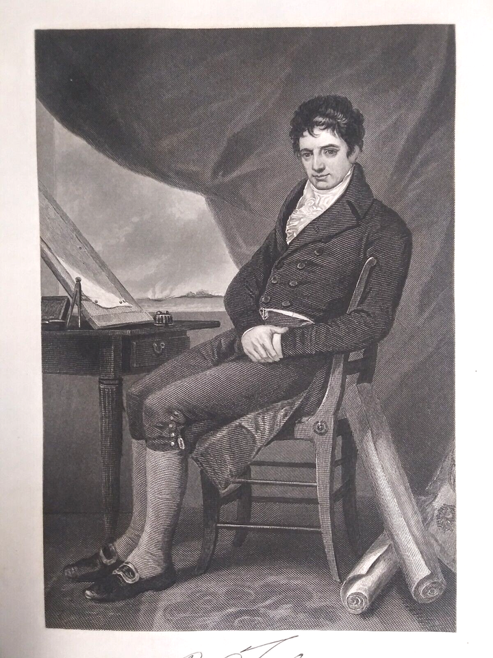 Robert Fulton Inventor Steel Engraving Antique Portrait Print c1850s ...