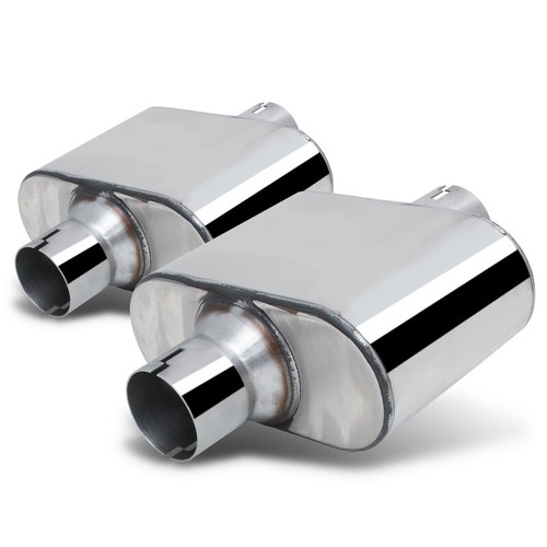 EPA 2X2.5"Center Inlet/Outlet Race Performance Chambered Exhaust ...