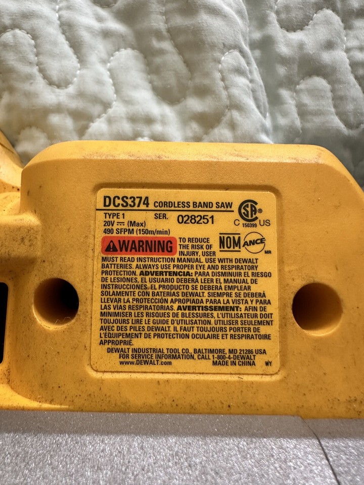 DEWALT DCS374 20-Volt MAX Lithium-Ion Cordless Brushless Band Saw (Tool ...