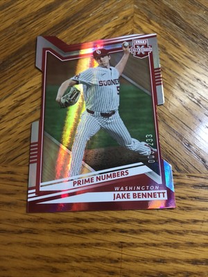 2022 Elite Extra Jake Bennett #45 Washington Red Prime Numbers Die Cut ...
