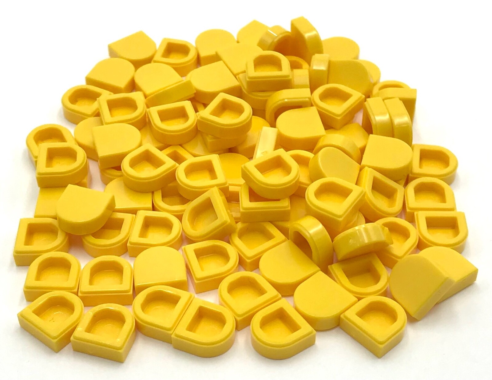 Lego 100 New Yellow Tiles Round 1 x 1 Half Circle Extended Stadium ...