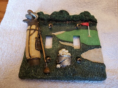 Decorative Light Switch Cover Golf Green Golf Bag Clubs Balls Wall ...