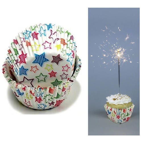 200 Ct Star Baking Cups Fluted Paper Liners Cake Case Muffin Candy Bulk ...
