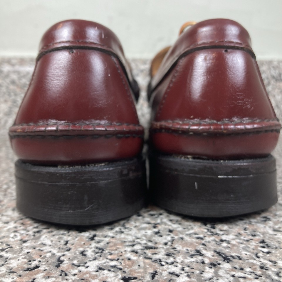 Vintage Sebago Genuine Handsewn Burgundy Leather Moc Toe Penny Loafers ...