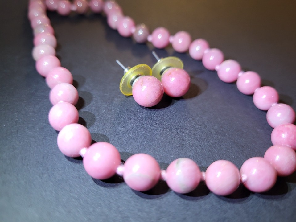Beautiful Rhodochrosite Pink Natural Gemstone Hand Tied Necklace ...