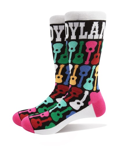 Bob Dylan Socken Guitar Pattern Logo Nue offiziell Unisex Schwarz (UK ...