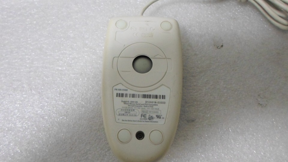 Microsoft X05-51692 Wheel Mouse Serial & PS/2 Compatible Trackball 2 ...