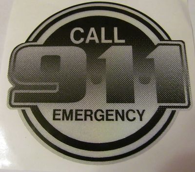Emergency Decal, Call 9-1-1, Firefighters, EMS, EMT, Reflective 3 1/4 ...
