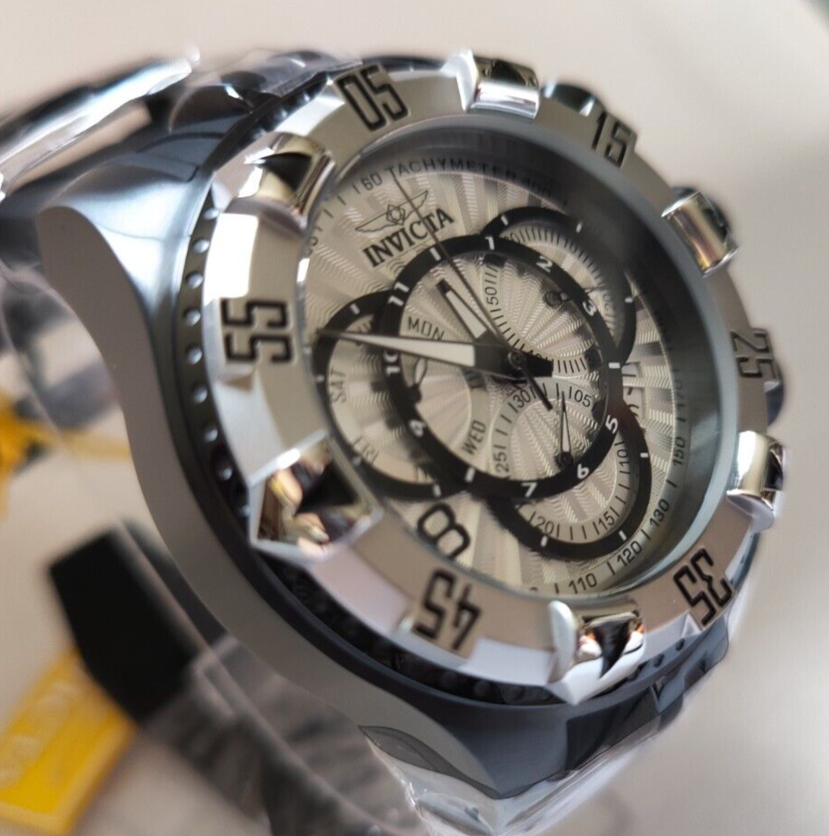 Invicta Excursion Men's 52mm Silver Dial Black Swiss Chronograph Watch 24278 for sale online | eBay