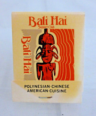 Vintage Matchbook Unstruck - Bali Hai Supper Club - Polynesian Chinese ...