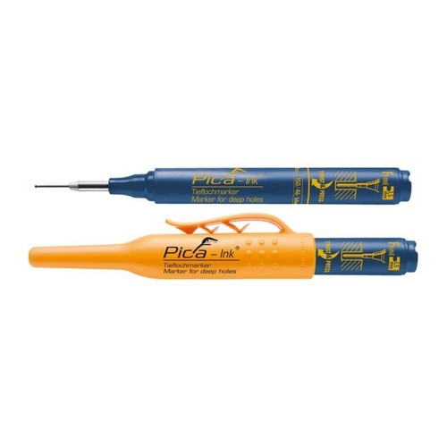 Pica Deep Hole Ink Marker Blue Pen Thin Fine Carpenters Metalwork 150 ...