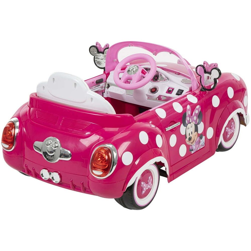 Minnie Mouse Convertible Car Battery-Powered Vehicle w/ Sound Effects ...