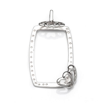 Rectangular Pendant Setting with Rectangular Bezel Mounting including ...