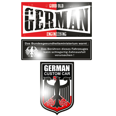 Set German Aufkleber Sticker Oldschool Retro Auto Motorrad US-Car OEM ...