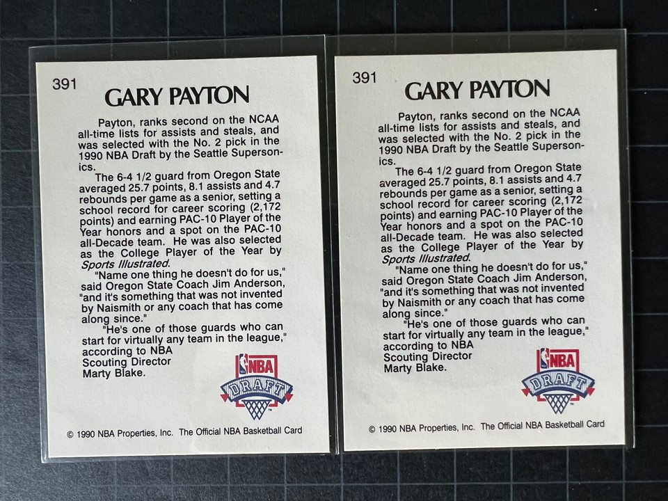 🫥 (2) 1990-91 Gary Payton NBA Hoops Lottery Pick RC #391 | SONICS | eBay