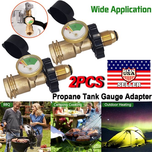 Propane Tank Gauge RV Pressure Brass Adapter Gas Level Meter Grill BBQ ...