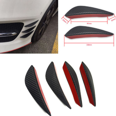 4PCS Front Bumper Decor Wind Knife Carbon Fiber Decoration Kit ...