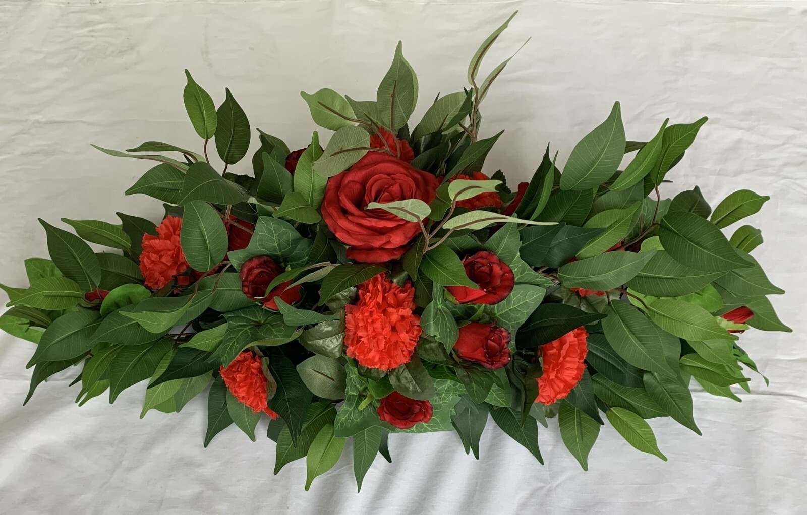 Coffin Spray Tribute Artificial Silk Funeral Flower Topper Wreath ...