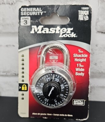 New Black Dial Master Lock 1500D Lvl3 Anti-Shim Combination Padlock | eBay