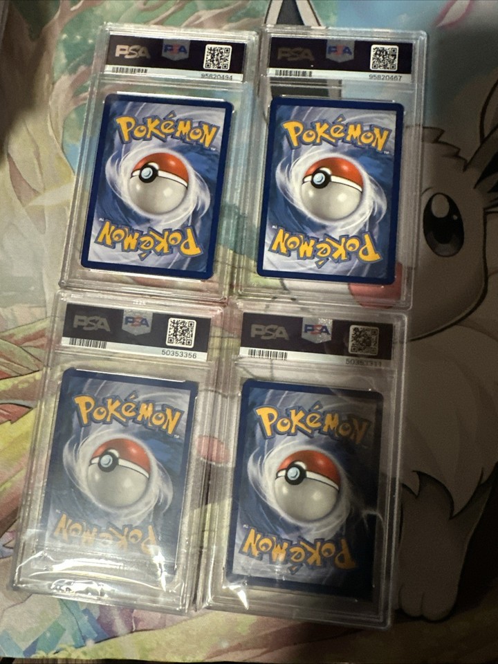 4 Pokemon Cards Mew Ex N Mewtwo Vstar PSA 8 Lucario GX Hidden Fat ...