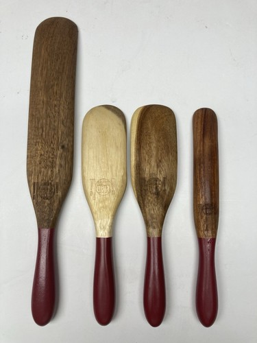 Mad Hungry Original 4-Piece Acacia Spurtle Set Natural wood Red | eBay
