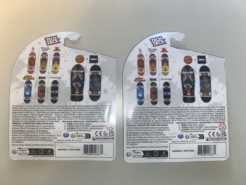 Tech Deck GODZILLA x SANTA CRUZ Fingerboards ULTRA RARE Mech *SET OF 2 ...