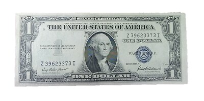 1935 Series F One Dollar Blue Seal Note Silver Certificate Old US ...