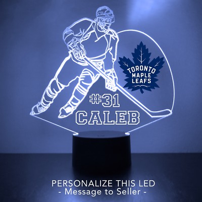 Toronto Maple Leafs Night Light Personalized FREE NHL Hockey LED Sports ...