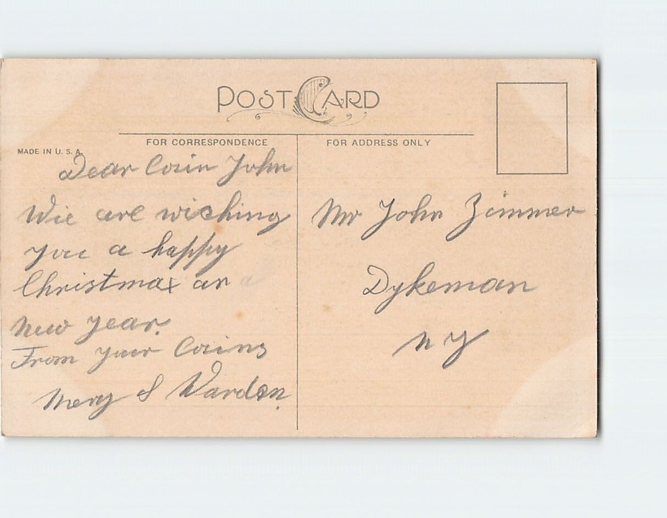 Postcard A Joyful Christmas with Poem and Sheep Three Kings Star Art ...