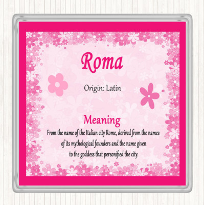 Roma Name Meaning Drinks Mat Coaster Pink | eBay UK