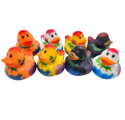 Splat Rubber Duckies (2") Standard Size. (12 Pack) Colorful Paint ...
