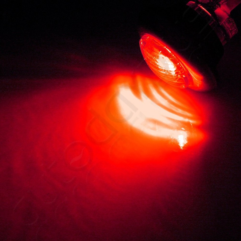 10X 3/4" TRAILER BULLET SIDE MARKER TRUCK RED LIGHT CHROME BEZEL ...